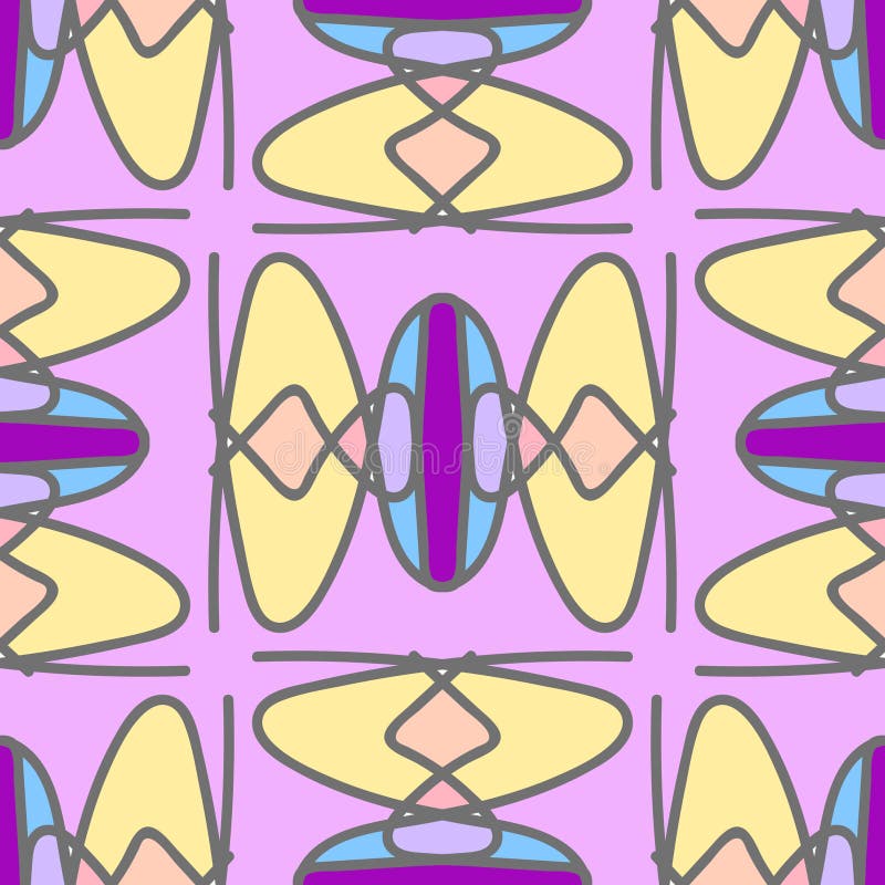 Bright Retro Stylized Seamless Pattern Stock Vector - Illustration of ...