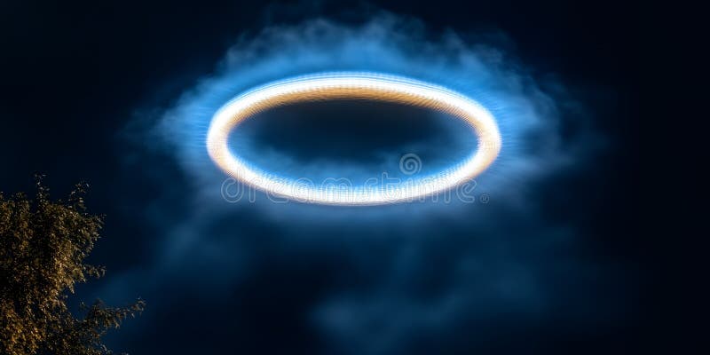 Bright ring in the sky stock illustration. Illustration of halo - 355579103
