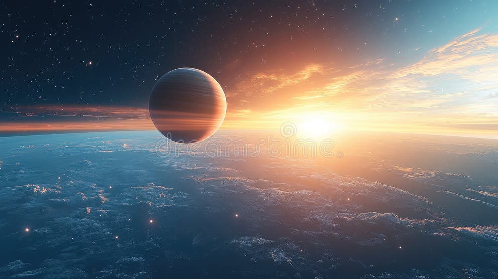 Bright Ringed Galaxy Forming in Deep Space Stock Illustration ...