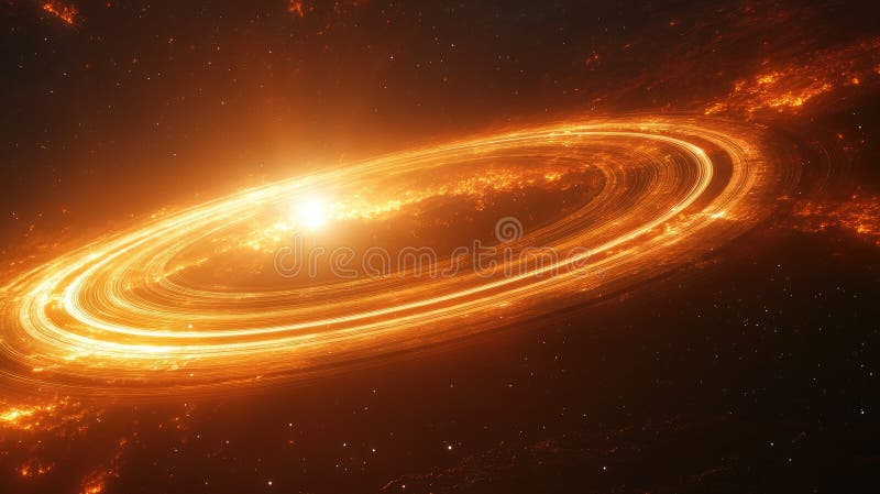 Bright Ringed Galaxy Forming in Deep Space Stock Illustration ...