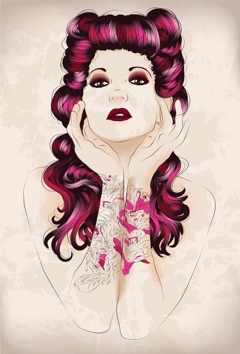Beautiful Rockabilly Girl Stock Illustrations – 121 Beautiful ...