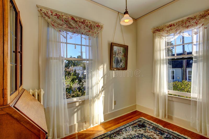 Bright Room Corner with Windows Stock Image - Image of hardwood, corner ...