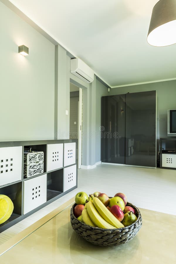 Bright Room Interior with Wardrobe Stock Photo - Image of furniture ...