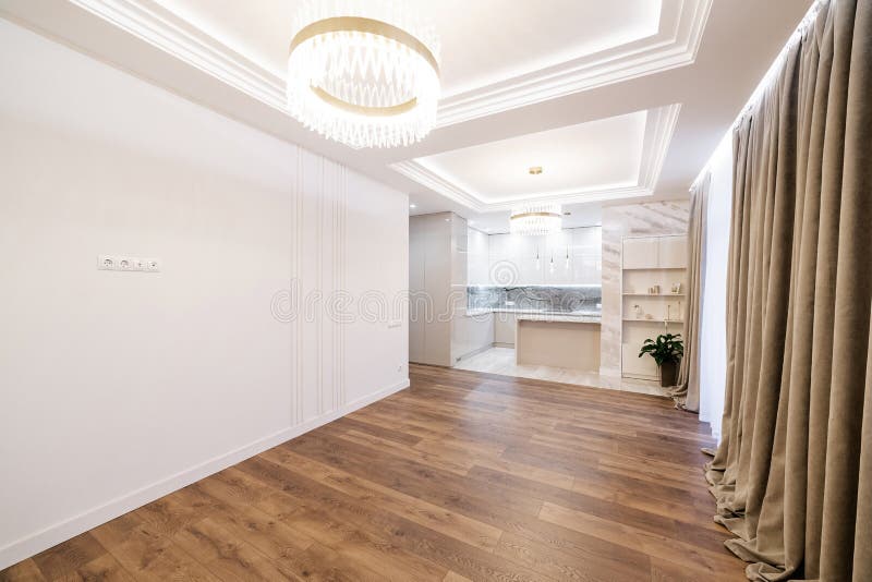 Bright Room and Kitchen Studio in Modern Interior Design Stock Photo ...