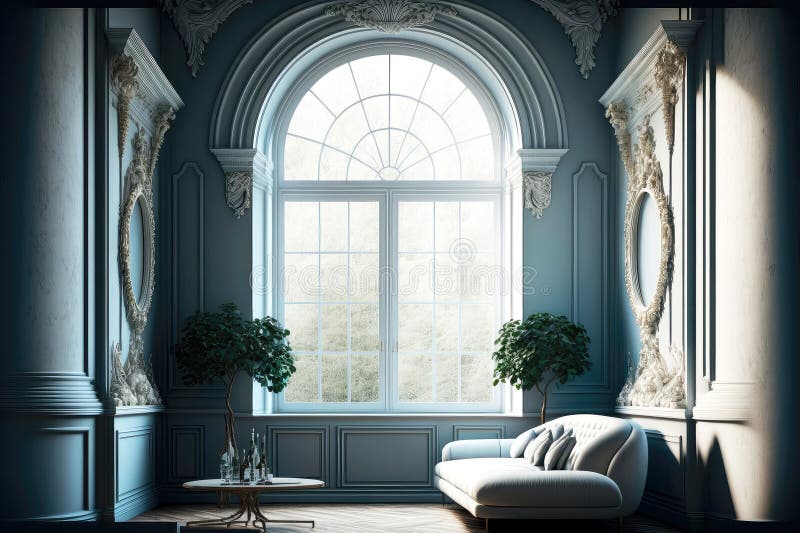 Baroque Interior with Lavish Furniture, Plush Fabrics and Gold Accents ...