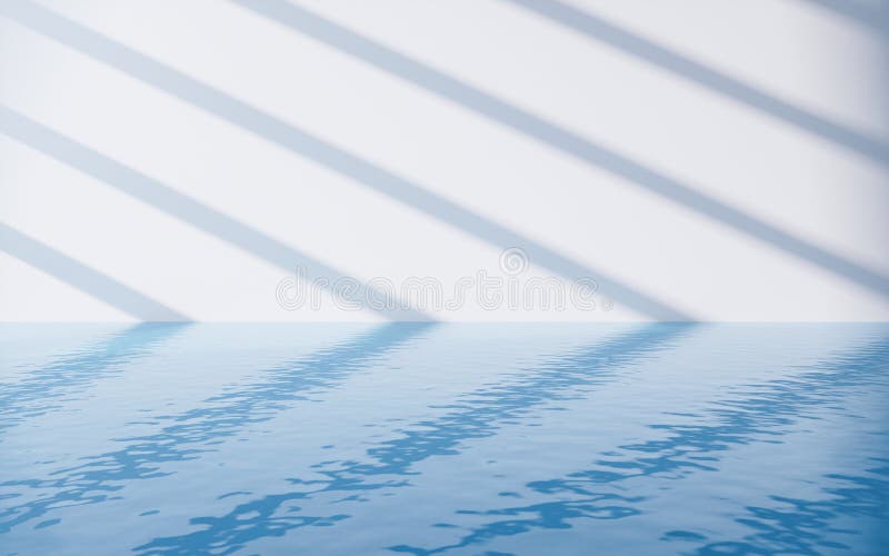 Bright Room with Water Inside, 3d Rendering Stock Illustration ...