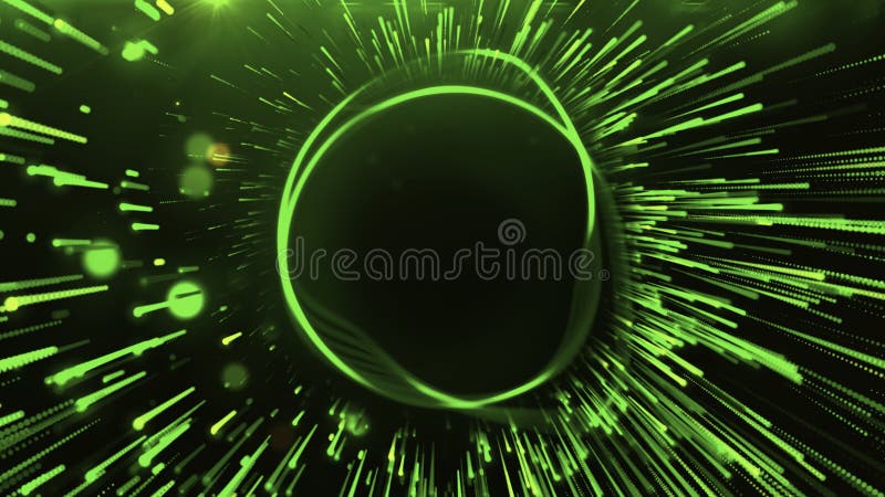 Bright Rotating Ring with Moving Beams. Motion. Colored Ring Rotates ...