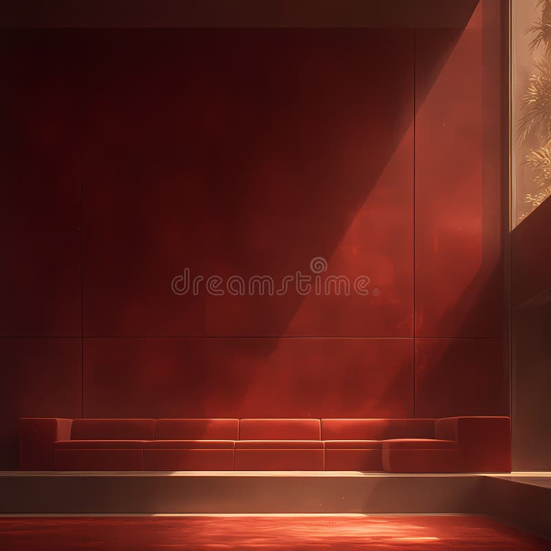 Bright Ruby Red Aesthetic Room Stock Illustration - Illustration of ...