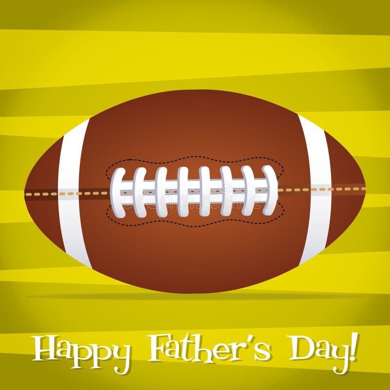 Bright Rugby Ball Father`s Day Card Stock Vector - Illustration of ...