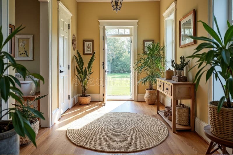 Bright Rustic Entryway Natural Light Indoor Plants Stock Photos - Free ...