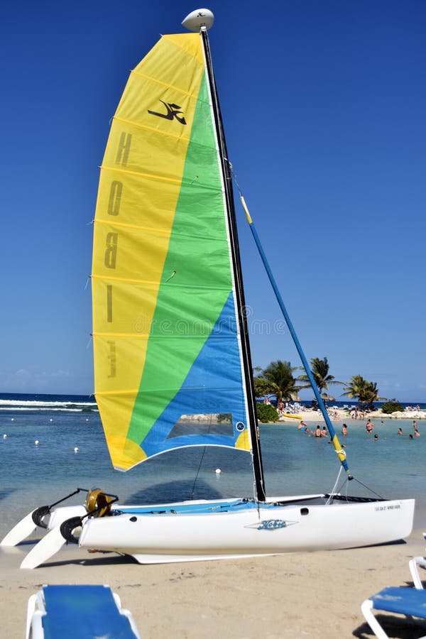 Bright sail editorial stock image. Image of jamaica, beach - 83754494