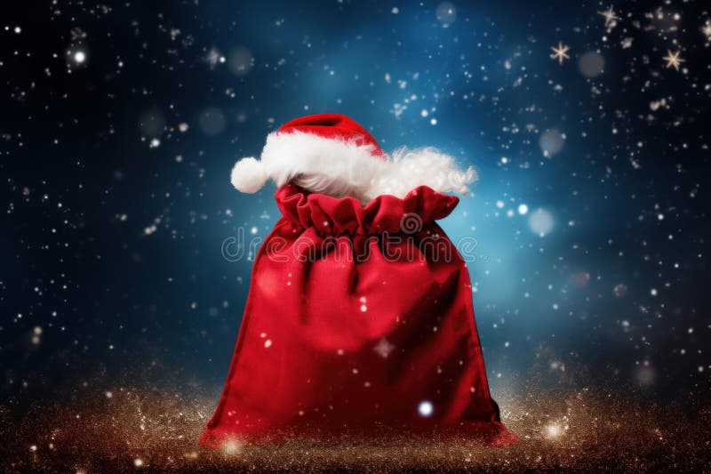 Bright Santa Red Sack. Generate Ai Stock Illustration - Illustration of ...