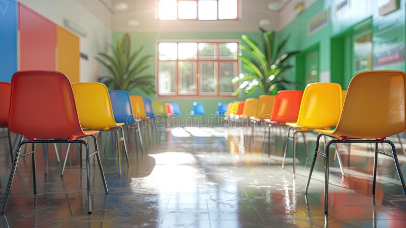 Bright school classroom stock illustration. Illustration of street ...