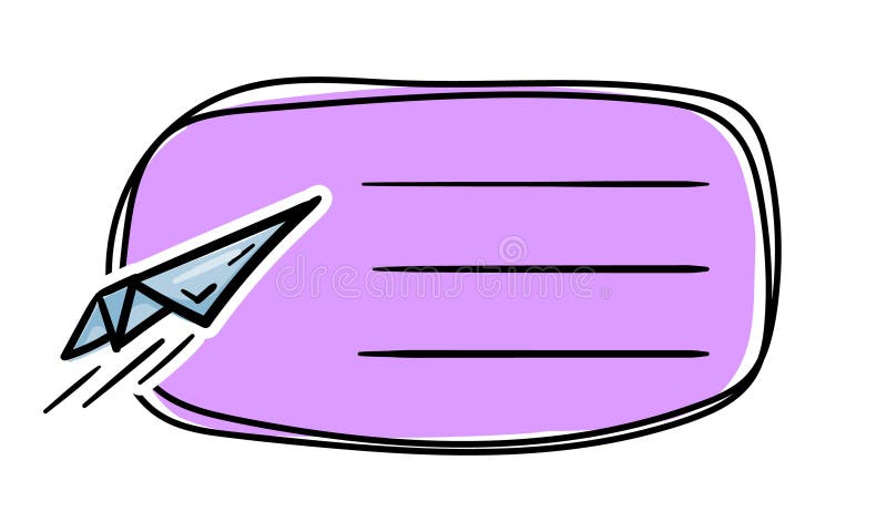 Bright School Sticker with a Paper Airplane and Space for Text. Simple ...