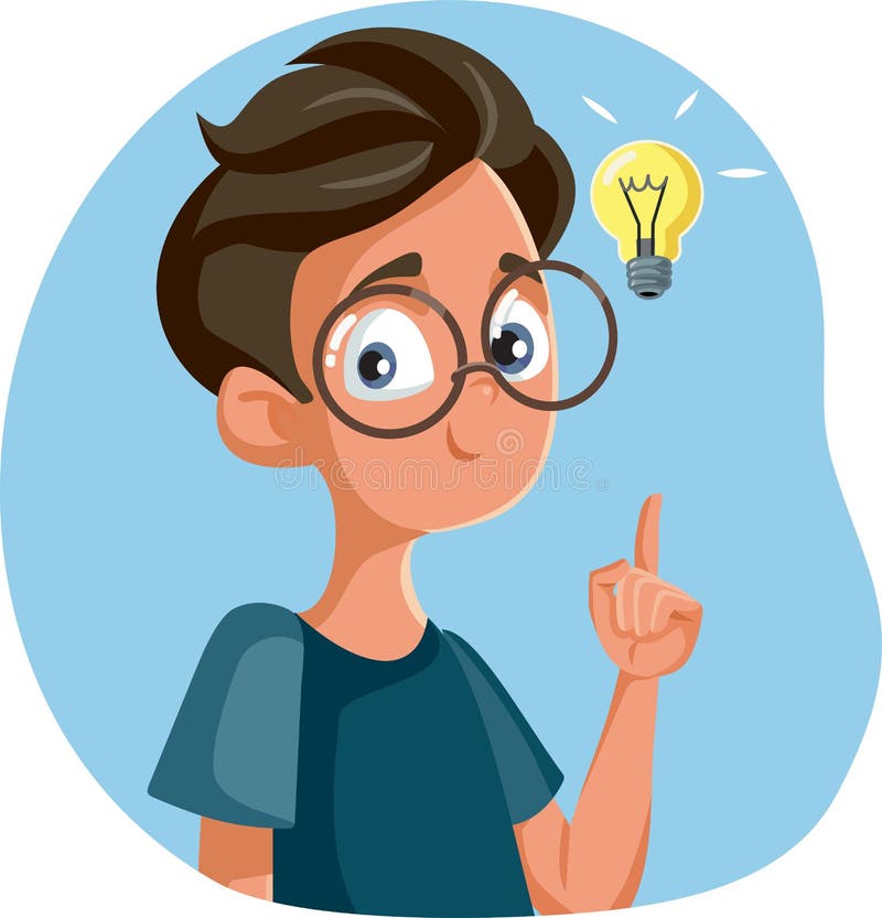 Male Student Having a Brilliant Idea Vector Cartoon Stock Vector ...