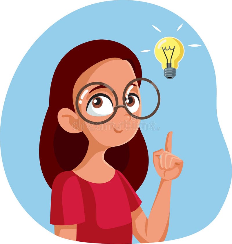 Female Student Having a Brilliant Idea Vector Cartoon Stock Vector ...