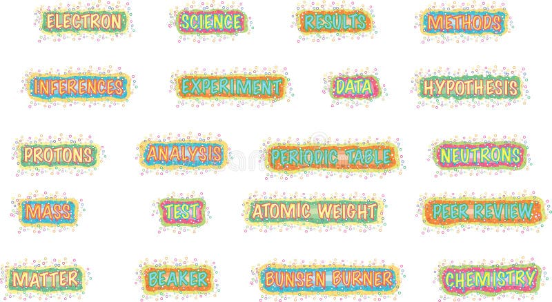 Science Words Concept with Team People Doctor Laboratory Tools with ...