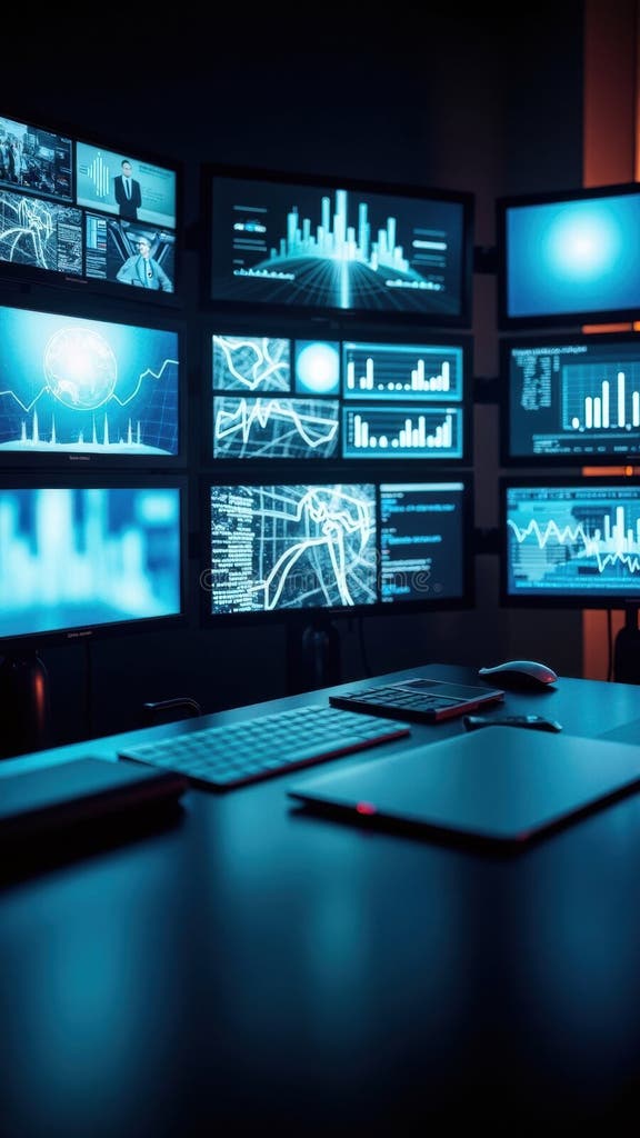 Bright Screens Show Data Analysis Visuals, Ideal for Data Analytics, it ...