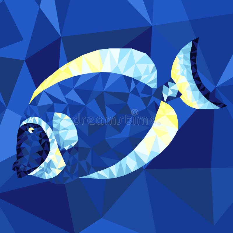 Bright Sea Fish in Abstract Technique Stock Vector - Illustration of ...
