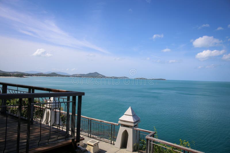 The Bright Sea at the Sea View Point at Chaweng, Koh Samui, Thai Stock ...