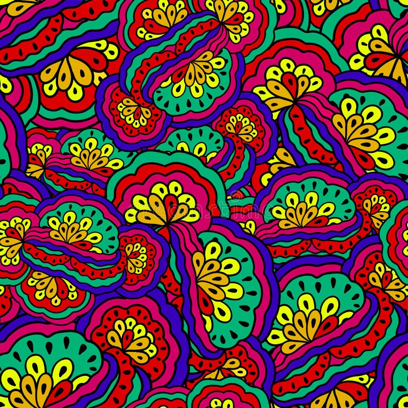 Seamless Psychedelic Hippie Pattern Stock Illustration - Illustration ... Seamless Psychedelic Hippie Pattern Stock Illustration - Illustration ...