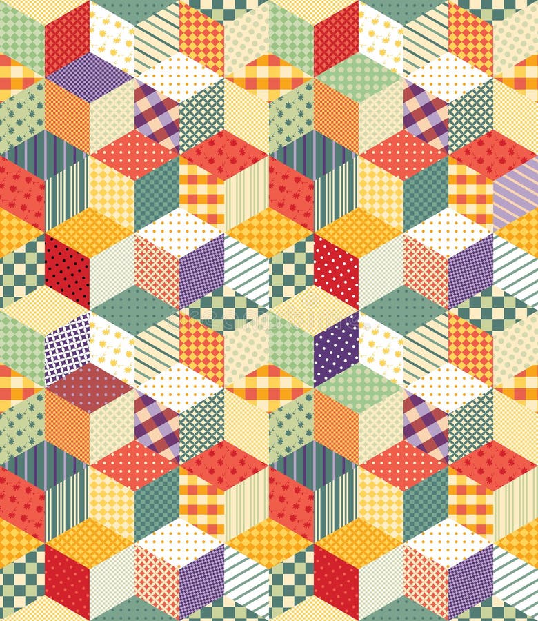Bright Seamless Patchwork Pattern. Stock Vector - Illustration of ...