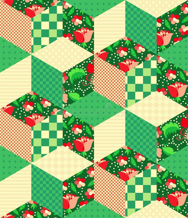 Bright Seamless Patchwork Pattern from Different Colorful Elements ...