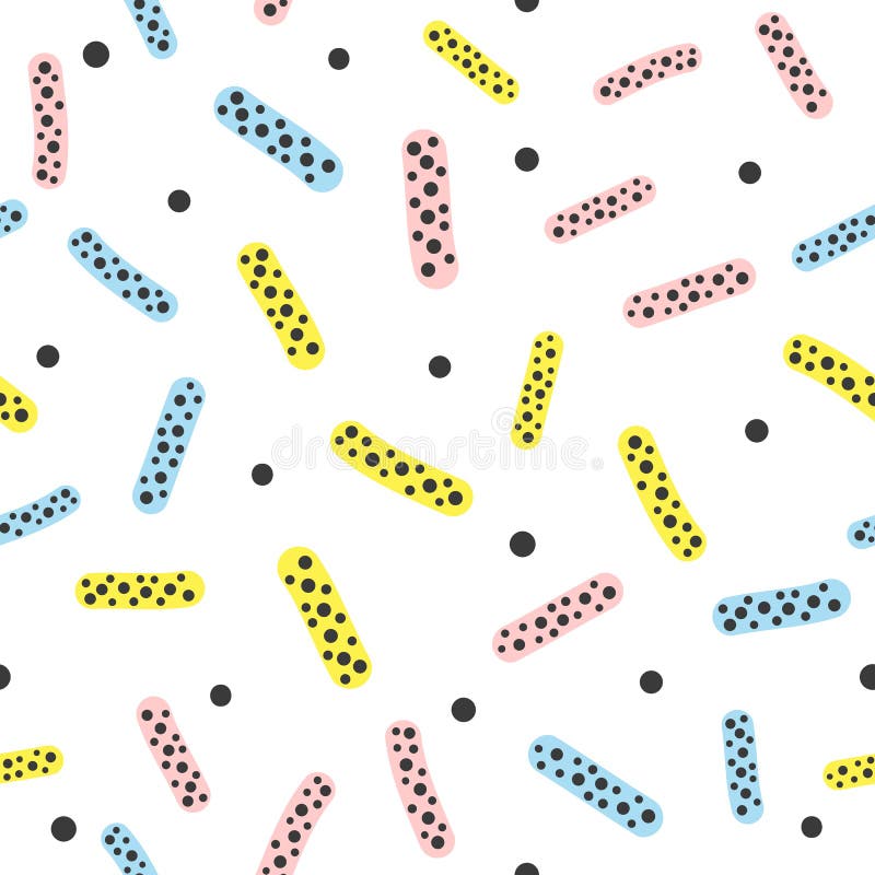 Bright Seamless Pattern for Children. Repeated Geometric Shapes Drawn ...