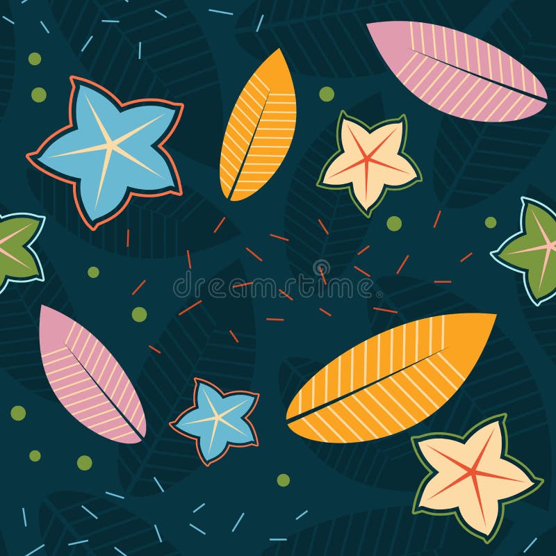 Bright Seamless Pattern with Floral Elements. Contemporary Art Stock ...