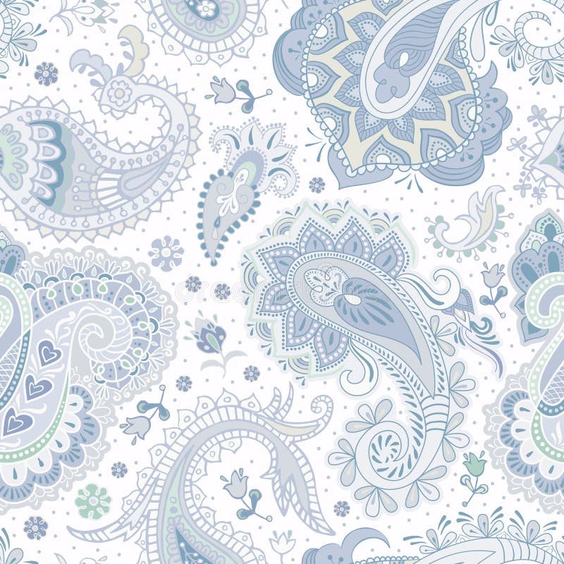 Bright Seamless Pattern in Paisley Style. Colorful Background Stock ...