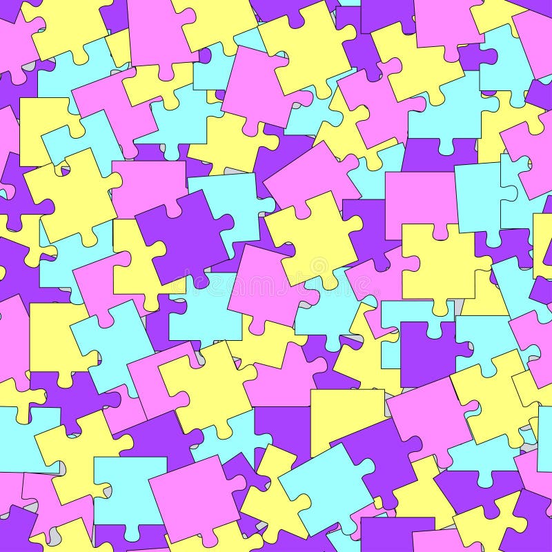 Bright Puzzles. Flat Vector Cartoon Illustration on a White Background ...