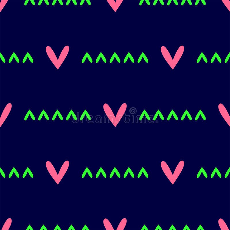 Bright Seamless Pattern with Repeating Hearts. Girly Print Stock Vector ...