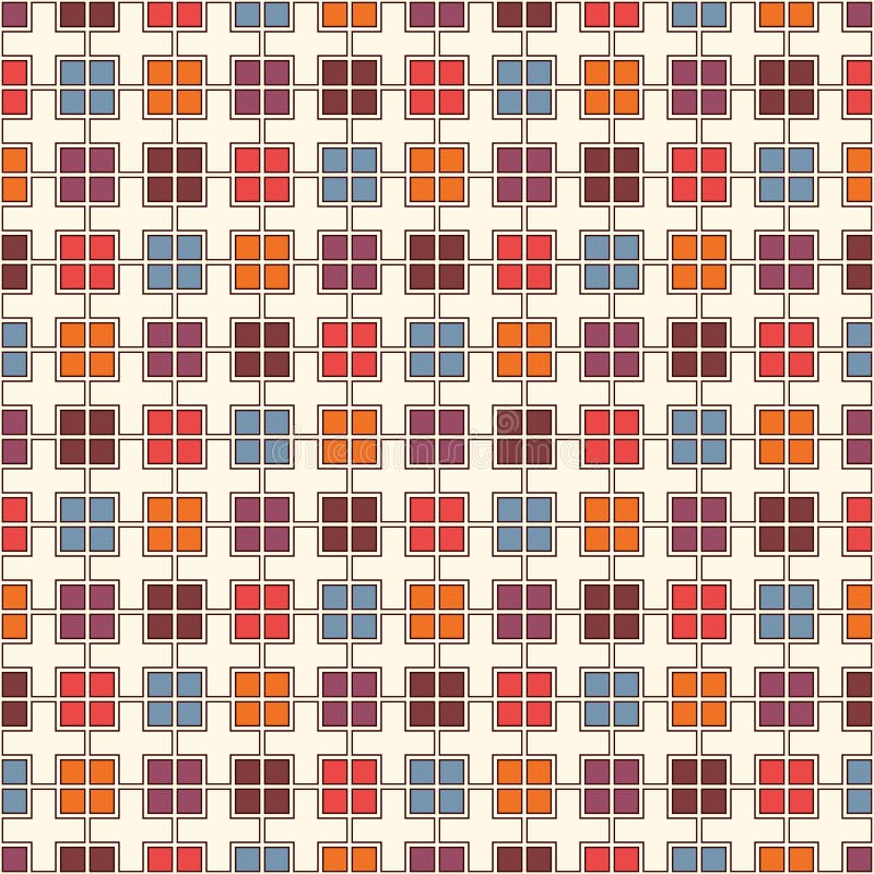 Bright Seamless Pattern with Simple Geometric Ornament. Repeated Square ...