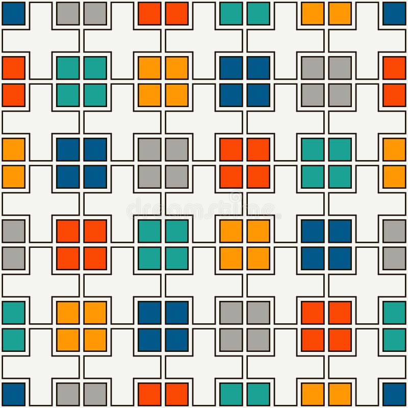 Bright Seamless Pattern with Simple Geometric Ornament. Repeated Square ...