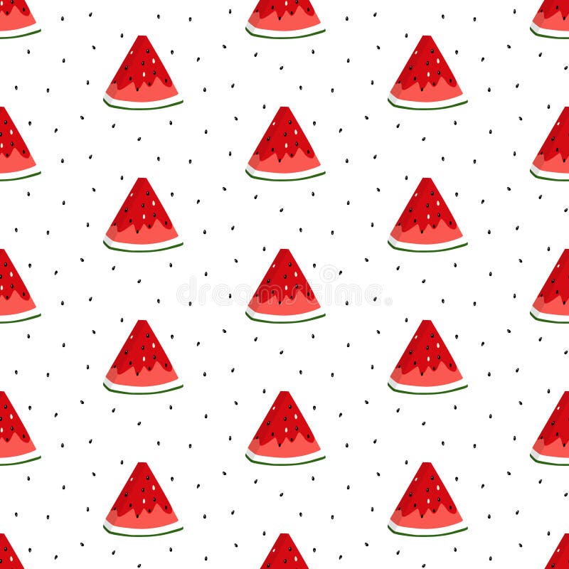 Watermelon Slices Seamless Pattern Stock Vector - Illustration of ...