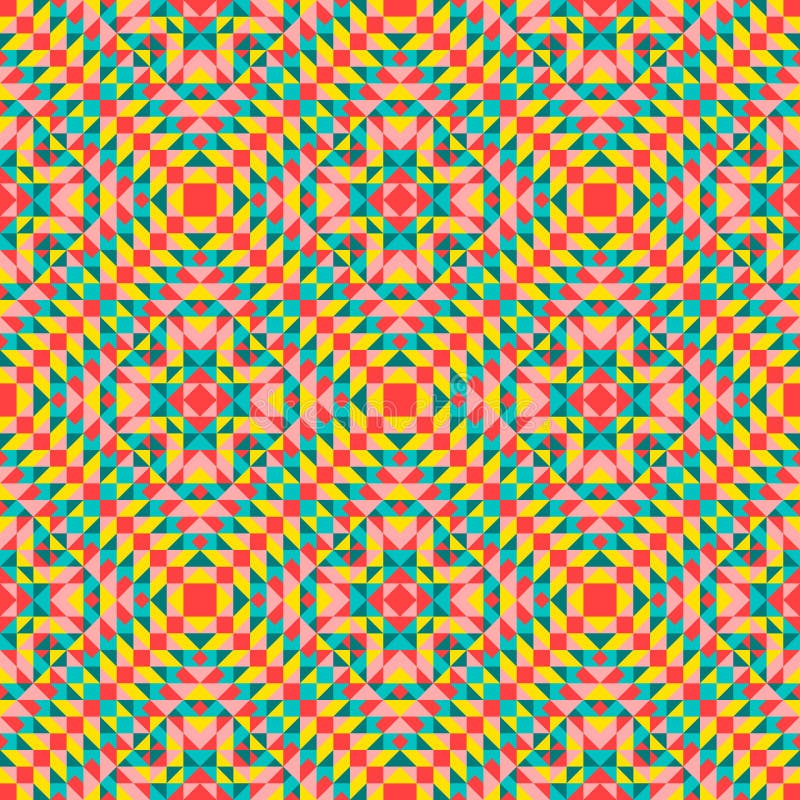 Bright Seamless Pixel Pattern in Mexican Style Stock Illustration ...