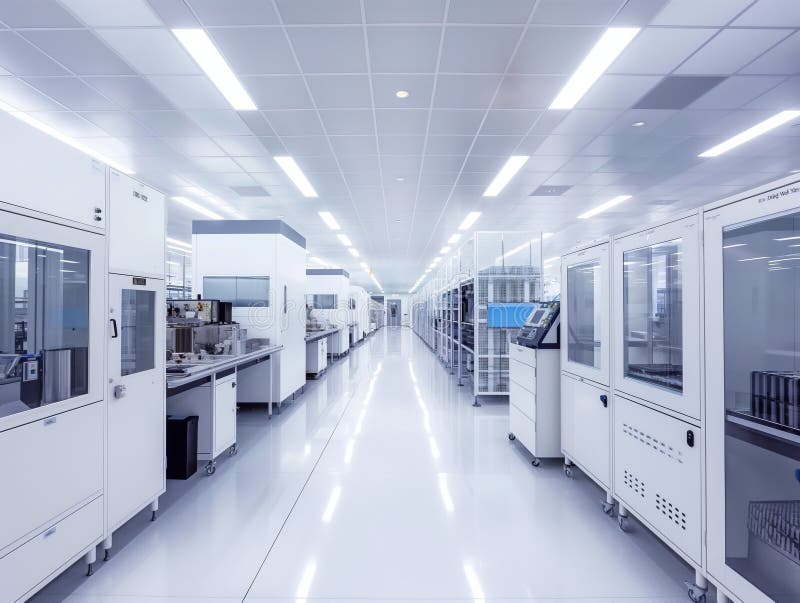 Bright Semiconductor Manufacturing Lab Room Stock Image - Image of ...
