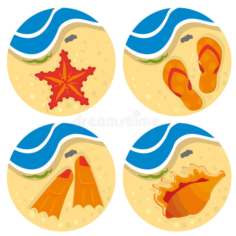 Bright Set of Beach Stuff for Your Design Stock Vector - Illustration ...