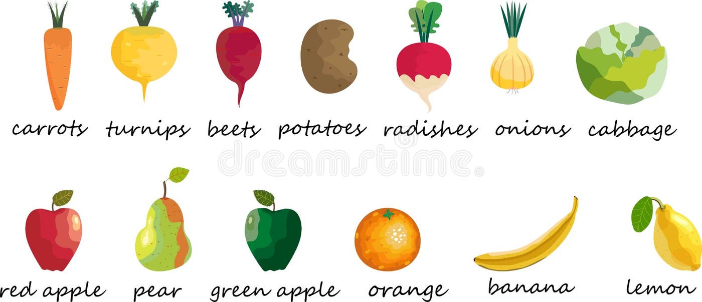 Root Vegetables Names Stock Illustrations – 6 Root Vegetables Names ...