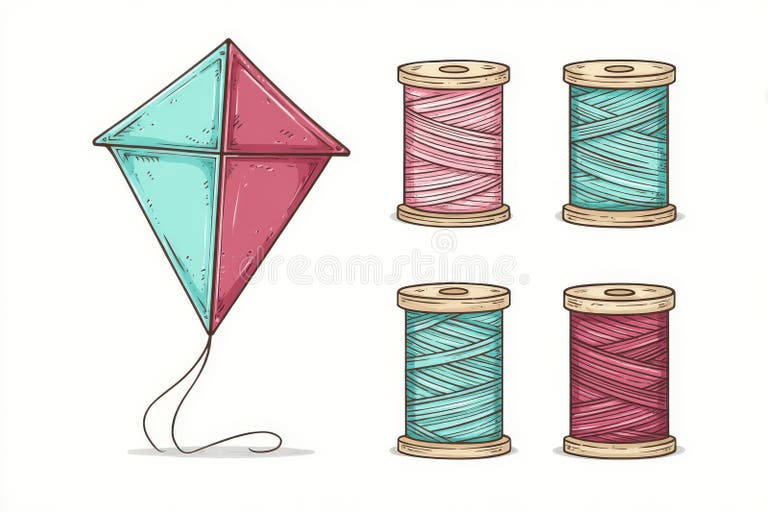 In a Bright Setting, an Array of Colorful Kites, Crafted from Paper and ...