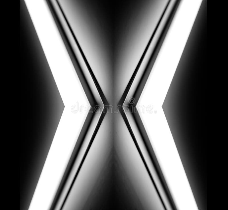 Bright X-shaped LED Light in the Dark Stock Illustration - Illustration ...
