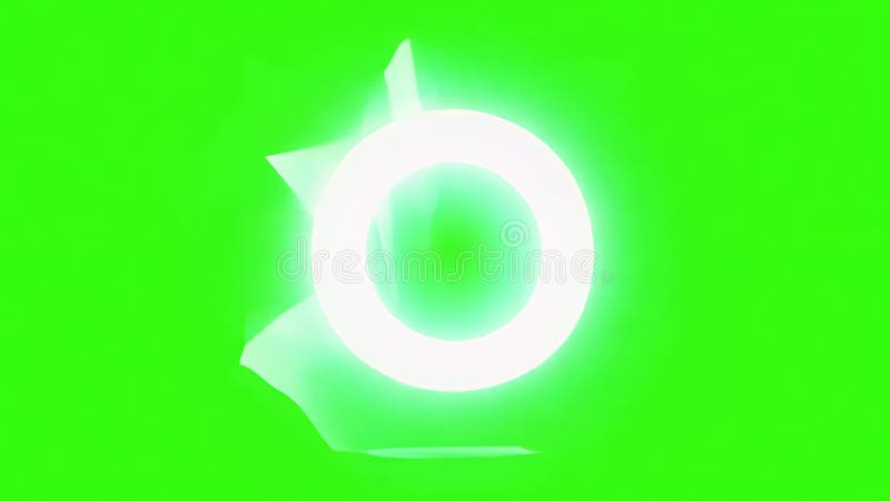 Bright Shapes Flickering between Solid and Transparent. Green Screen ...