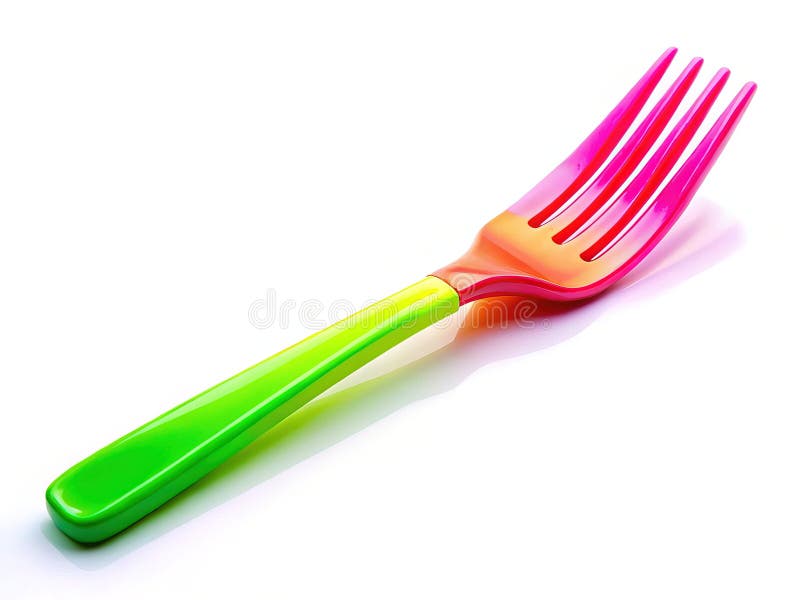 Bright Sharp Plastic Fork on a Professional White Background Ideal for ...