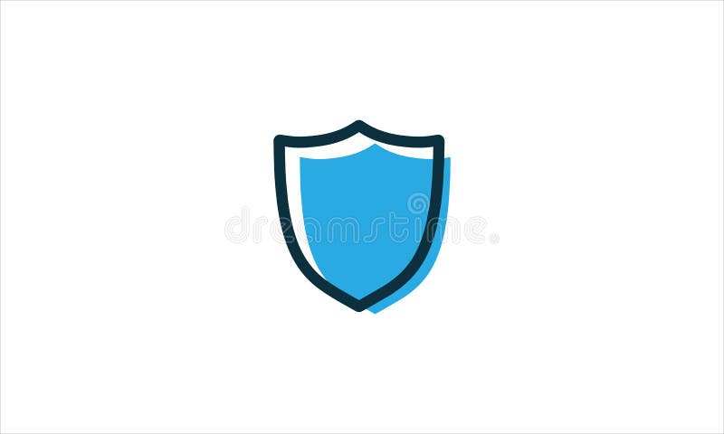 Bright Shield Icon Logo in Minimal Flat Design Vector Template ...