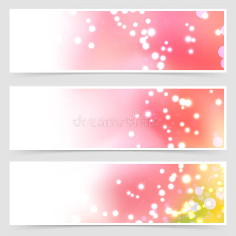 Bright Shimmering Seasonal Web Header Set Stock Vector - Illustration ...