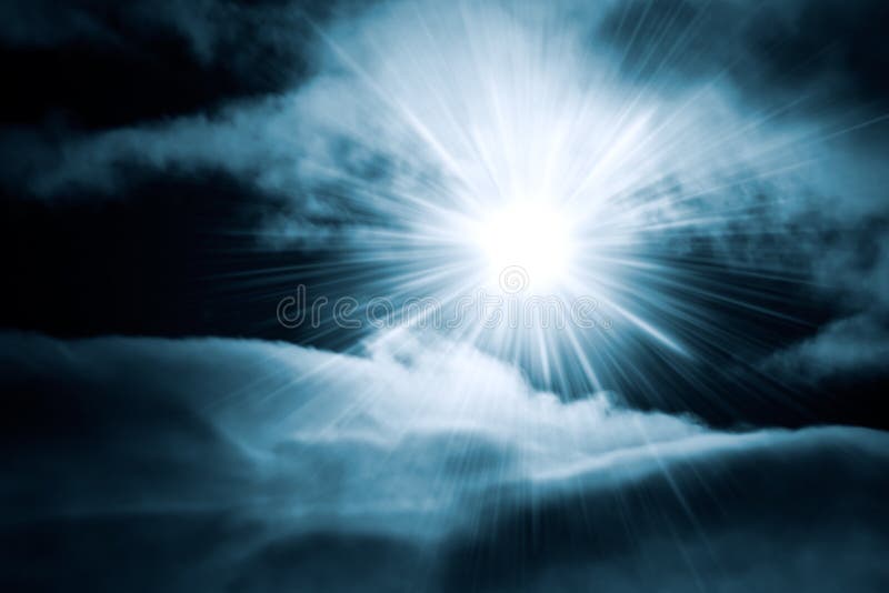 Bright Shine Through Night Sky With Clouds Stock Photos - Image: 4377613