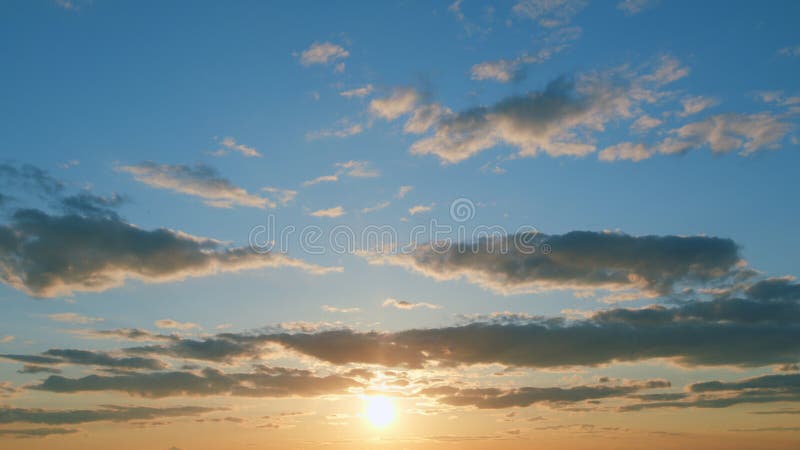 Bright Shining Rays Sun Rising Above Clouds. Sunset Sky Cloud ...