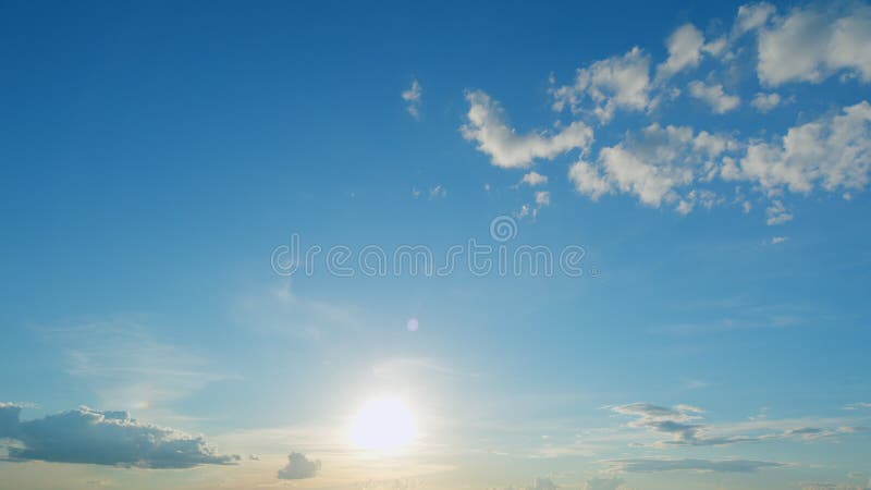 Bright Shining Rays Sun Rising Above Clouds. Sunset Sky Cloud ...