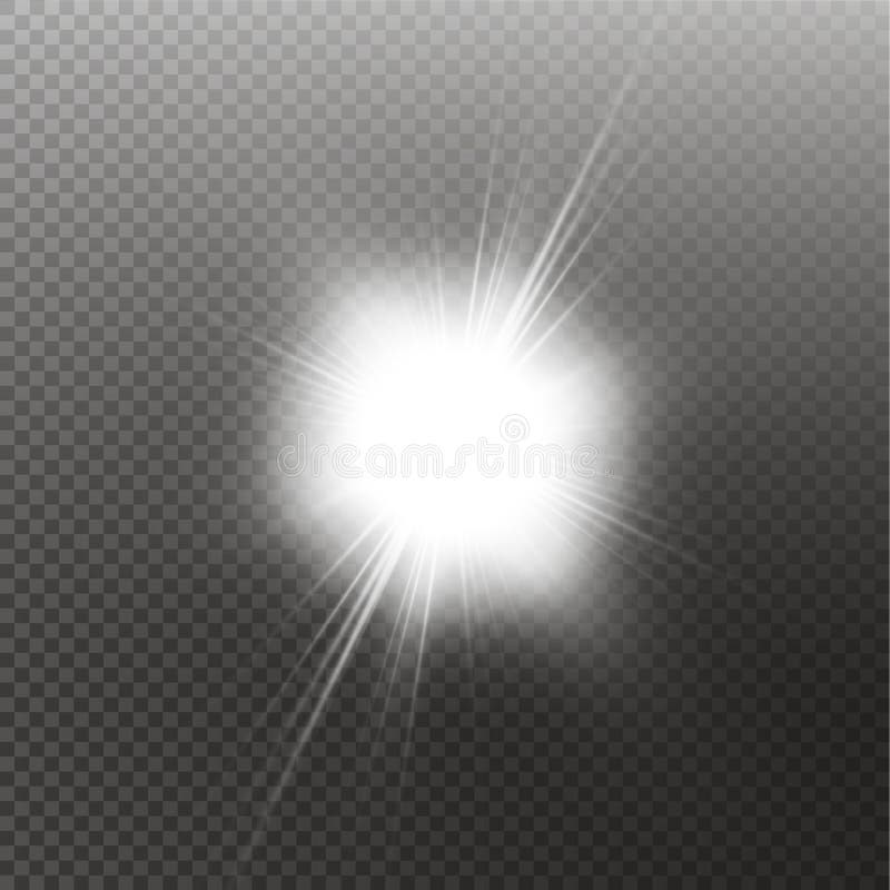 Bright Shining Sun Isolated on Black Background. Glow Light Effect ...