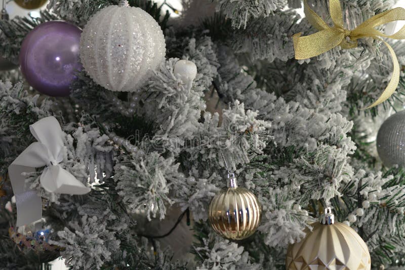 Bright Shiny Gold Toy on the Green Tree Stock Image - Image of holiday ...